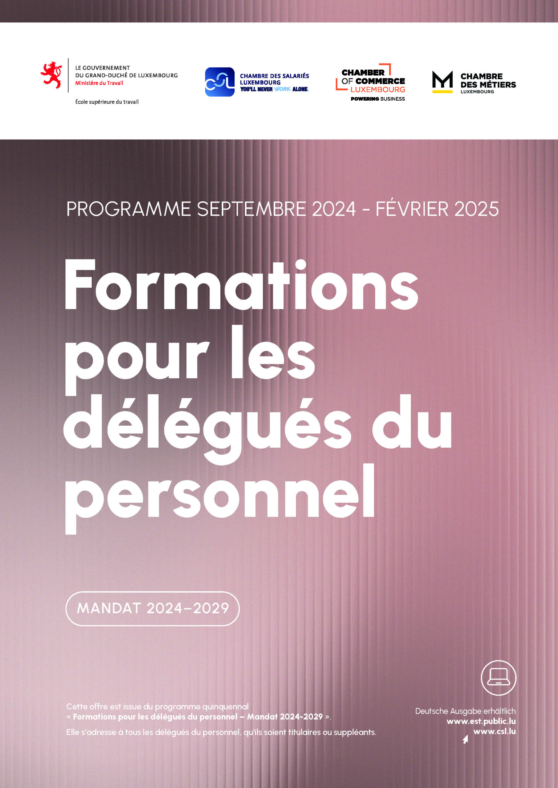 Formations pour délégués du personnel - Chambre des salariés - CSL